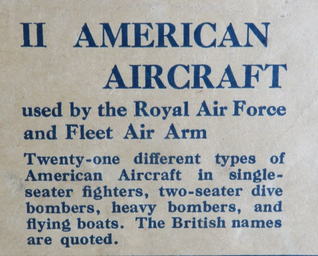 VINTAGE WW2 AIRCRAFT Identification Chart- American Aircraft -original ...