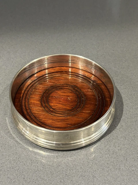 STERLING SILVER WINE Bottle Coaster - 12cm diameter - Hallmarked £37.10 ...