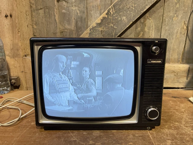 FERGUSON 3840 PORTABLE CRT TV 13”inch Screen Black & White B/W Film ...