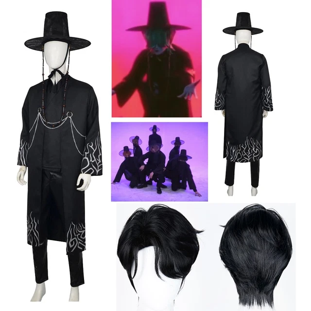 K-P:DH‌ SAJA BOYS Jinu Cosplay Korean Coat Tops Hat+Hair Wig Book Week ...