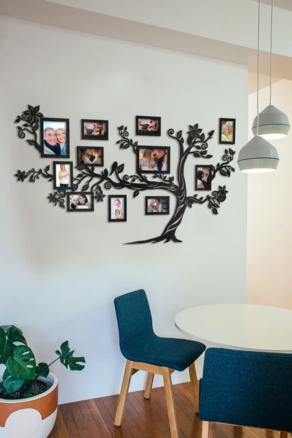 WOODEN FAMILY TREE With Photo Frames, Collage Picture Frames, Tree Wall ...