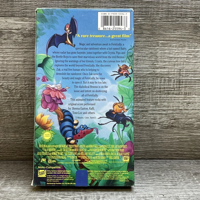 FERNGULLY: THE LAST Rainforest (VHS, 1992) $5.50 - PicClick CA