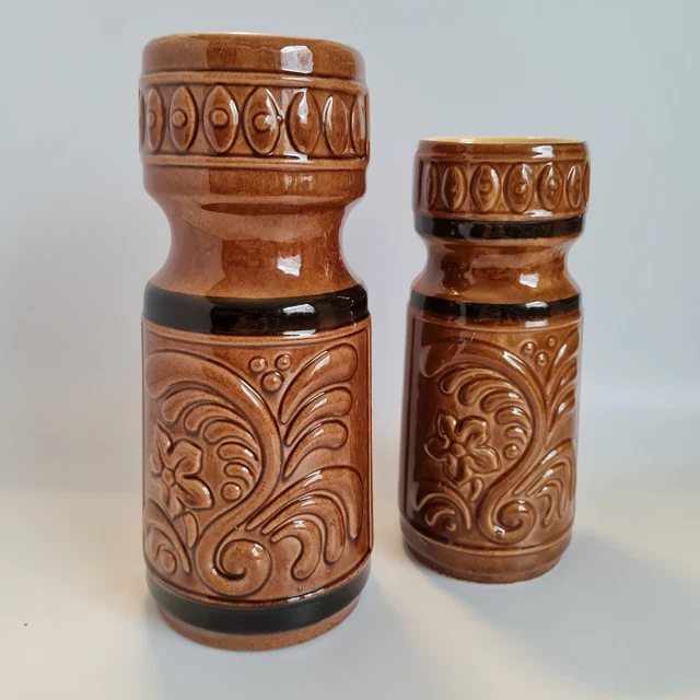 DDR KERAMIK VEB Gräfenroda Vasen 122-24 und 122-22 braun East German Pottery EUR 9,50 - PicClick DE