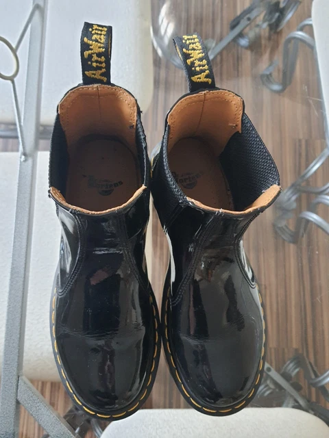 BLACK PATENT DR Martin ...🖤... Chelsea Boots 2976 Size 5 £82.84 ...