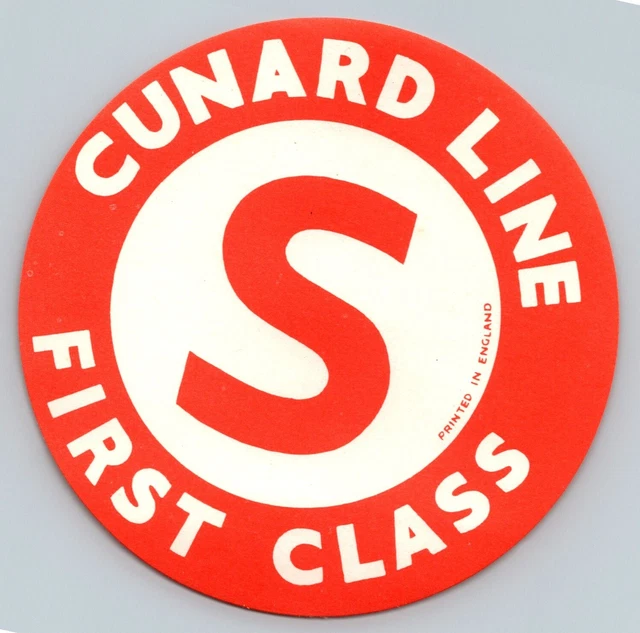 CUNARD LINE WHITE Star Steamship S First Class Vintage Luggage Decal ...
