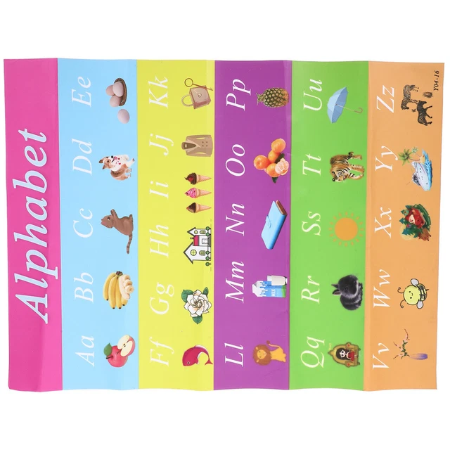 EDUCATIONAL POSTER KINDERGARTEN Wall Poster Alphabet Chart Stickers £6. ...