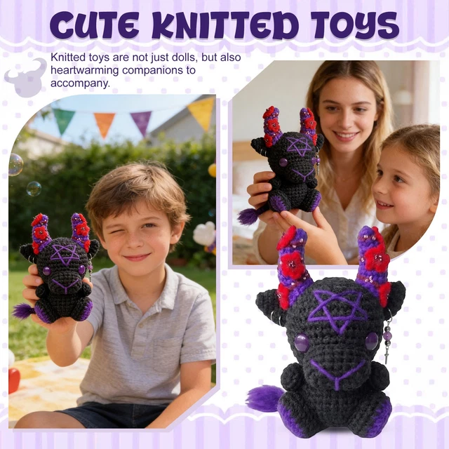 15CM BAPHOMET ZOMBIE and Mini Plush Crocheted Toy Knitted Doll Kid ...