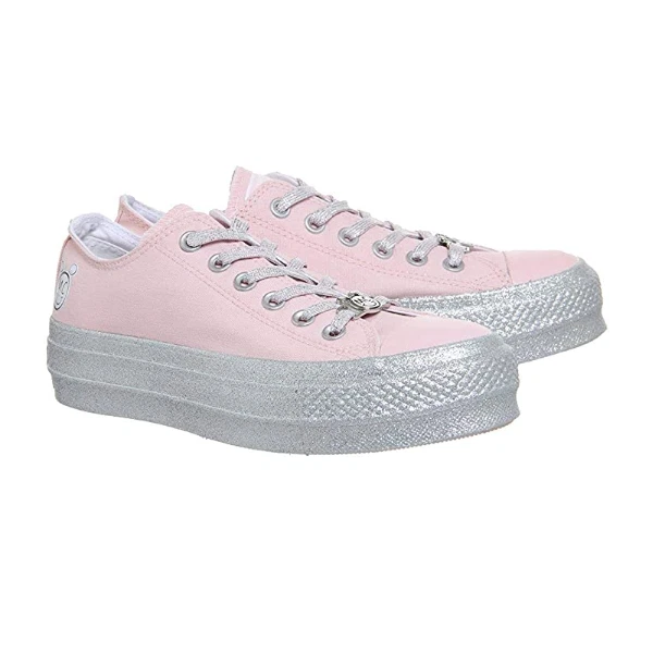 ZAPATILLAS CONVERSE CHUCK Taylor Miley Cyrus Rosa Plataforma Plateada ...