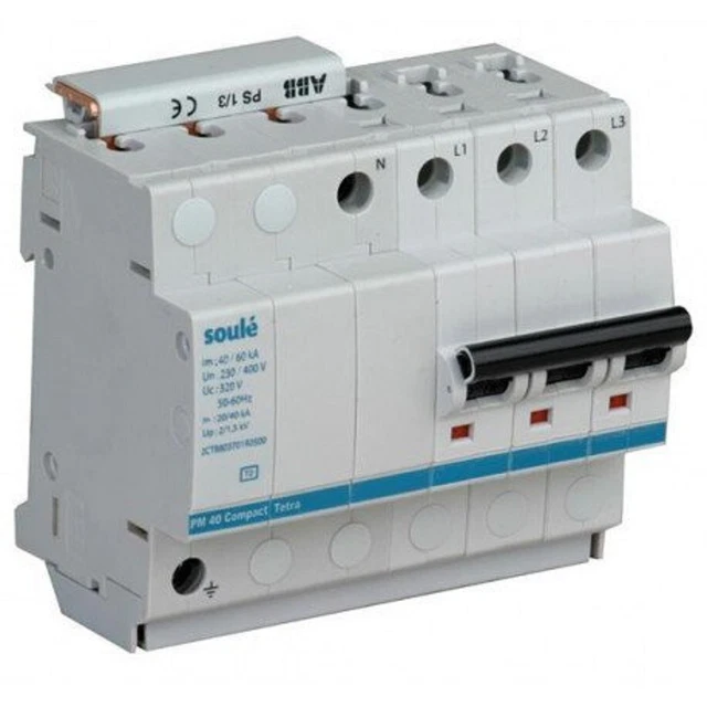 DISJONCTEUR ABB POLE FOUDRE SOULE PARAFOUDRE PM40 COMPACT TETRA EUR 300 ...
