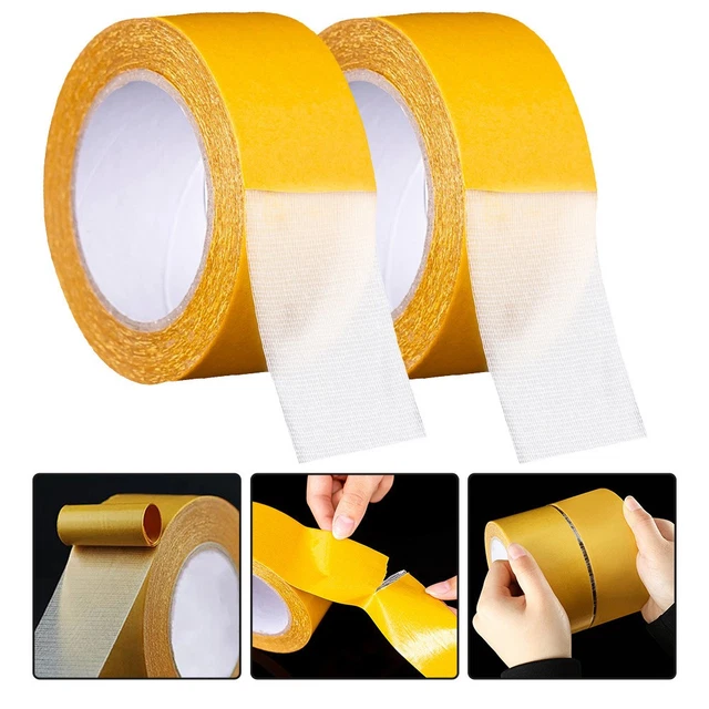 2 ROLLS DOUBLE-SIDED Adhesive Tape Carpet Binding for Edging Rugs ...