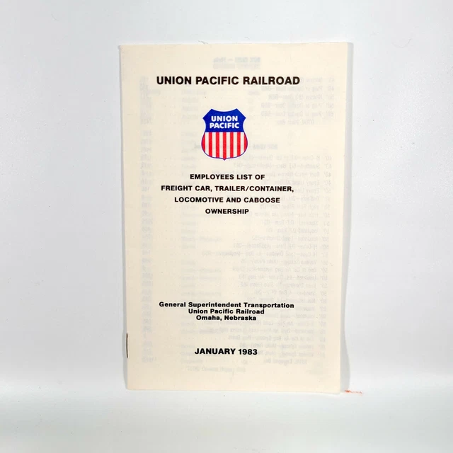 1983 UNION PACIFIC Railroad Freight Car Locomotive Caboose Employee ...