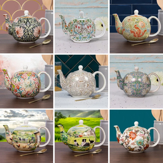 6 CUP CERAMIC Traditional Tea Pots Floral Design Teapot Tea Serving ...
