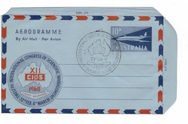 AUSTRALIA 1960 10D SCIENTIFIC Aerogramme,cds SCIENTIFIC CONGRESS Vic $6.50 - PicClick AU