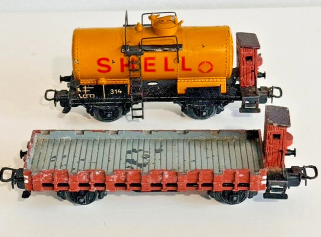 MARKLIN TRAIN ELECTRIQUE Ho, 2 Wagon Marchandise, Citerne Shell ...