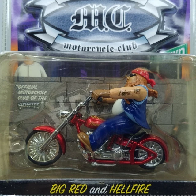 JADA TOYS HOMIE ROLLERZ MC MOTORCYCLE CLUB BIG RED et HELLFIRE RED 1:24 ...