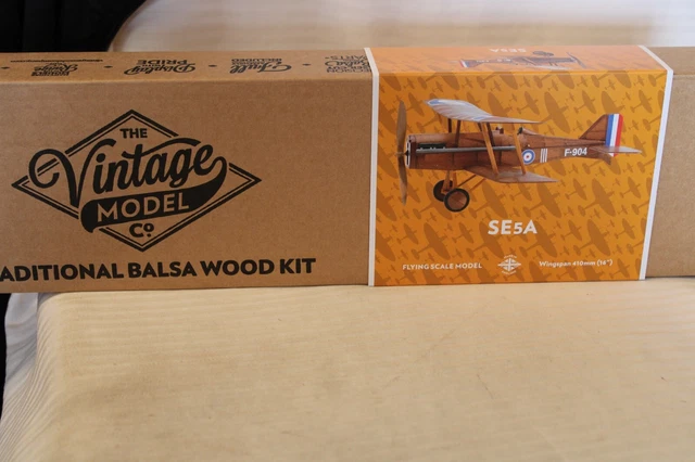VINTAGE MODEL CO., SE5A Balsa Airplane Model Kit 16" Wingspan, BN ...