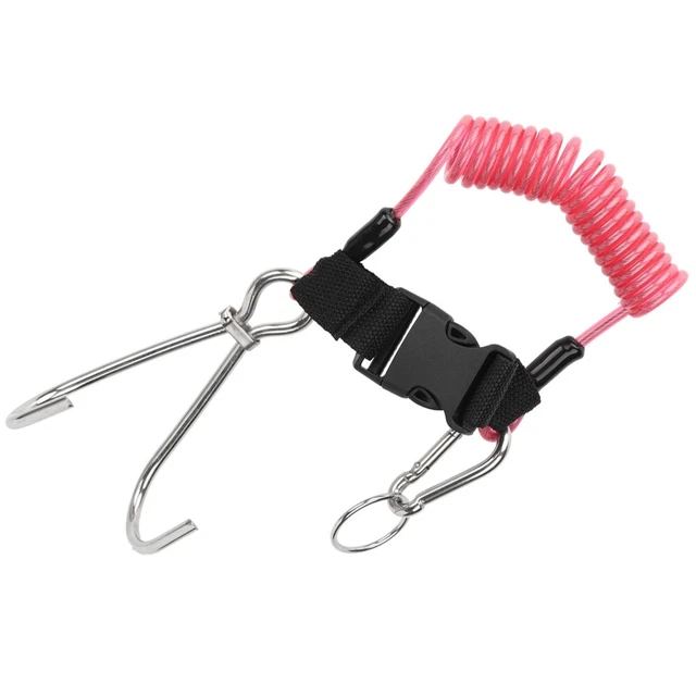 STAINLESS STEEL MARINE Sports Double Hook With Spring Rope For Diving ...