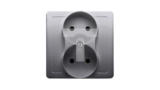 SIMON BASIC DOUBLE socket b/u complete stainless steel BMG2/21 /T2AU ...