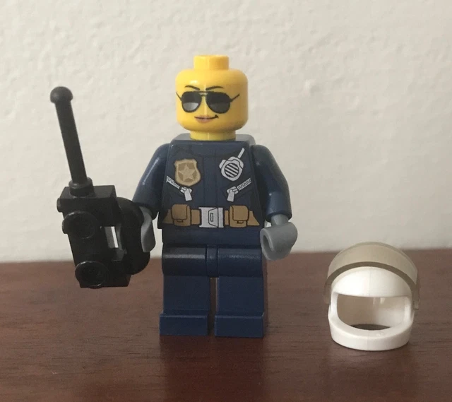LEGO CITY MINIFIG Police Woman Officer Biker / Helicopter Pilot + Radio ...