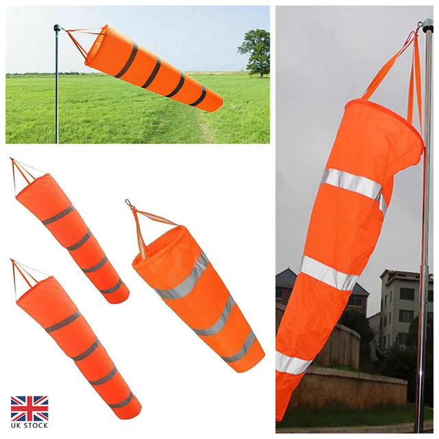 AIRPORT PATIO LAWN Windsock Wind Measurement Sock Bag & Reflective Belt ...