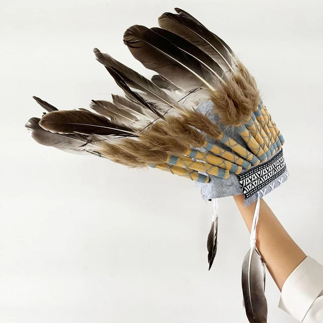 AMERICAN CHIEF INDIAN Native Hat Feather Headdress Headwear for Fancy ...