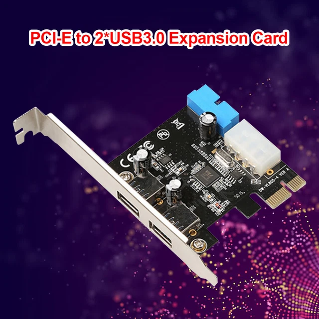 - 2 PORTS USB PCIE Expansion Card PCI Express to USB 3.0 20Pin Hub ...