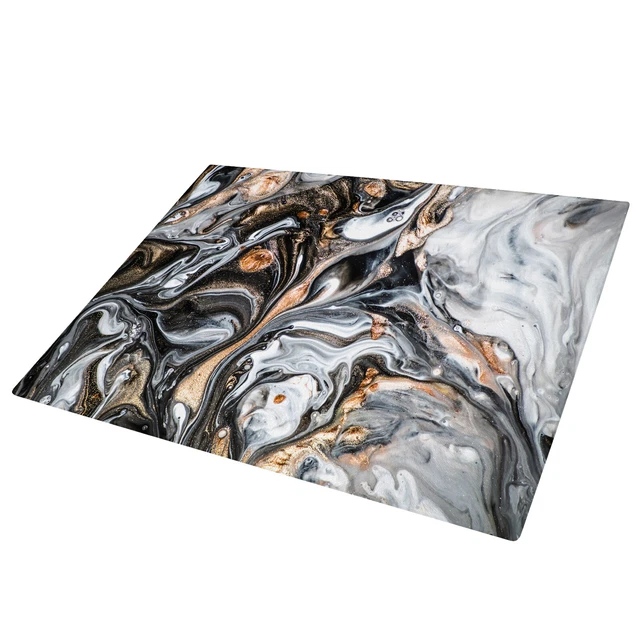 Black Gold White Marble Glass Chopping Board Kitchen Worktop Saver £999 Picclick Uk