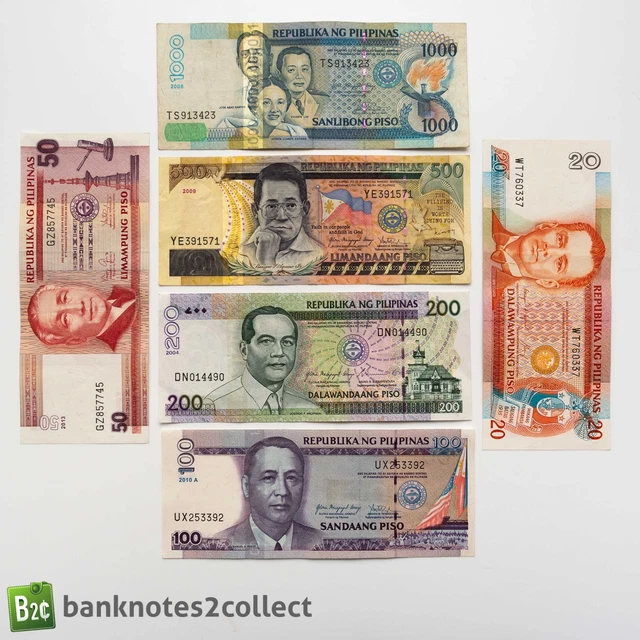 PHILIPPINES: SET OF 6 Philippines Piso Banknotes. £4.20 - PicClick UK