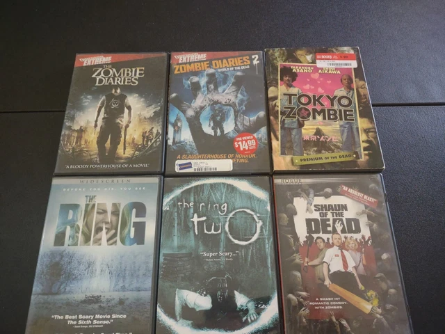 6 HORROR DVD Lot Zombie Diaries 1&2, Tokyo Zombie, Ring 1&2, Shaun Of ...