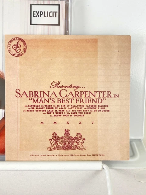 SIGNED SABRINA CARPENTER - Man’s Best Friend CD + Art Card - Sealed $94 ...