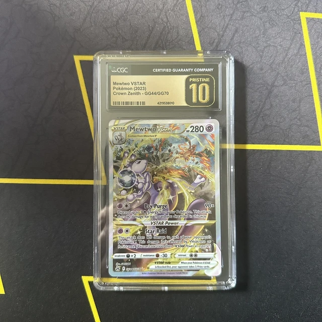 MEWTWO VSTAR GG44/GG70 Crown Zenith Full Art CGC PRISTINE 10 Pokémon ...