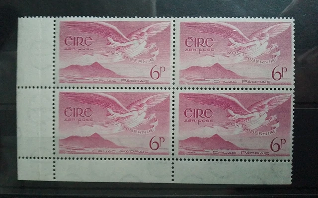 IRELAND STAMPS 1948 MNH Margin Block 6d. Airmail. £4.99 - PicClick UK