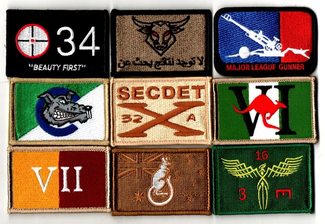 9 DIFFERENT AUSTRALIAN Army Unit Shoulder Patches..................Lot ...
