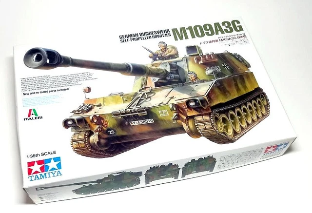 TAMIYA 37022 MILITARY Model 1/35 M109A3G German Bundeswehr Howotzer ...
