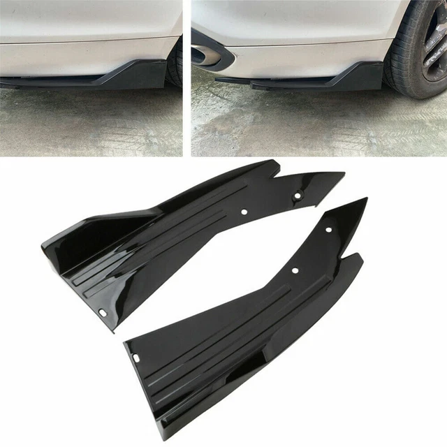 2X GLOSSY BLACK Rear Bumper Spoiler Lip Splitter Diffuser Universal ...