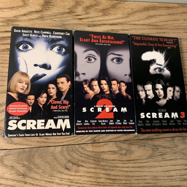 SCREAM TRILOGY VHS Bundle/Lot Horror Movie Wes Craven Parts 1, 2, 3 EUR ...