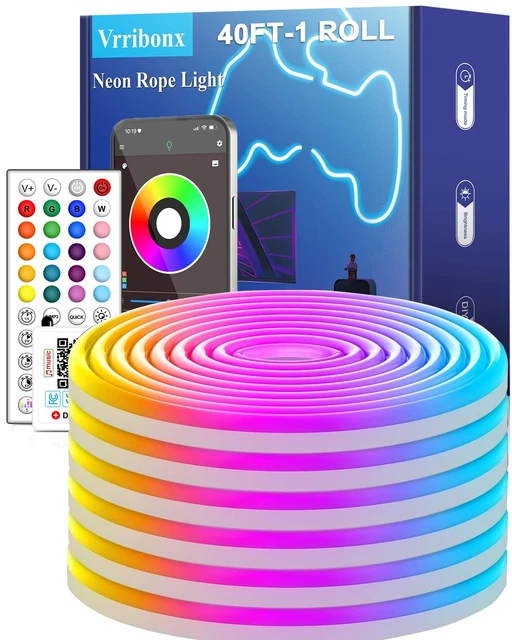 40FT LED NEON Rope Lights,Control with App/Remote,Flexible Led Rope ...