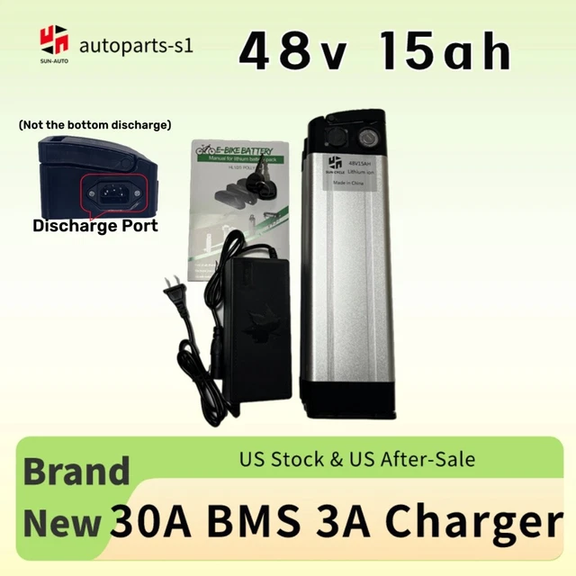 48V 15AH 1000W EBIKE Battery Pack Lithium Li-ion 3A Charger Electric ...