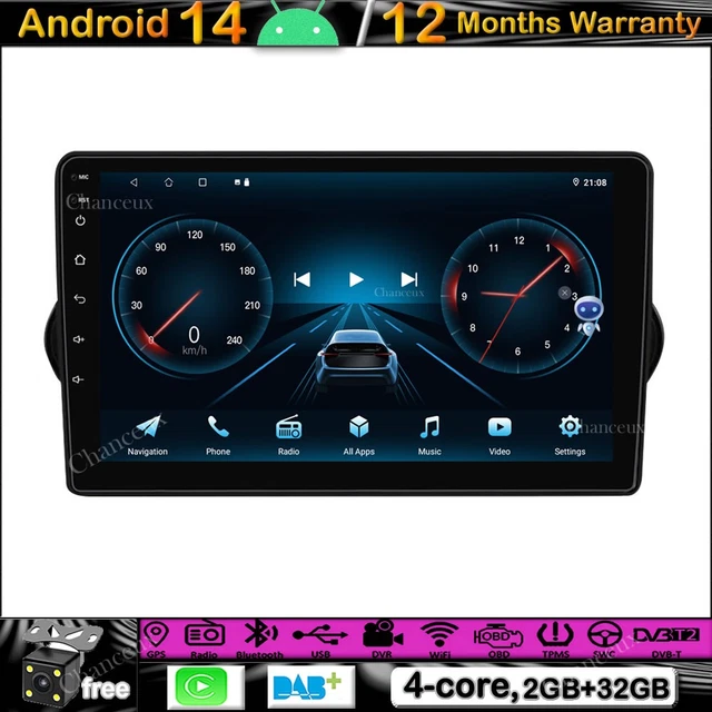 9&ANDROID 14 HEAD Unit Radio Carplay GPS Navigation DAB For Fiat Tipo ...