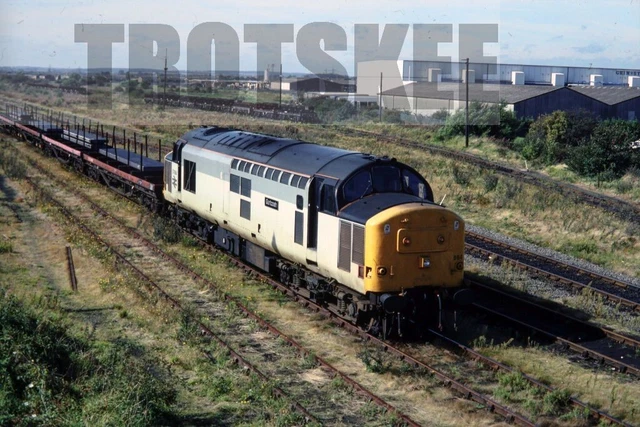35MM SLIDE BR British Rail Diesel Loco Class 37 37884 Grimsby West ...
