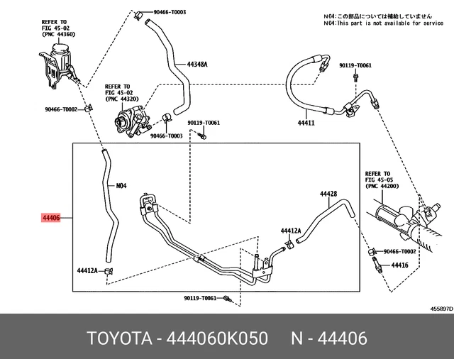 GENUINE OE TUBE sub-assy, return, 444060K050 for TOYOTA 44406-0K050 EUR ...