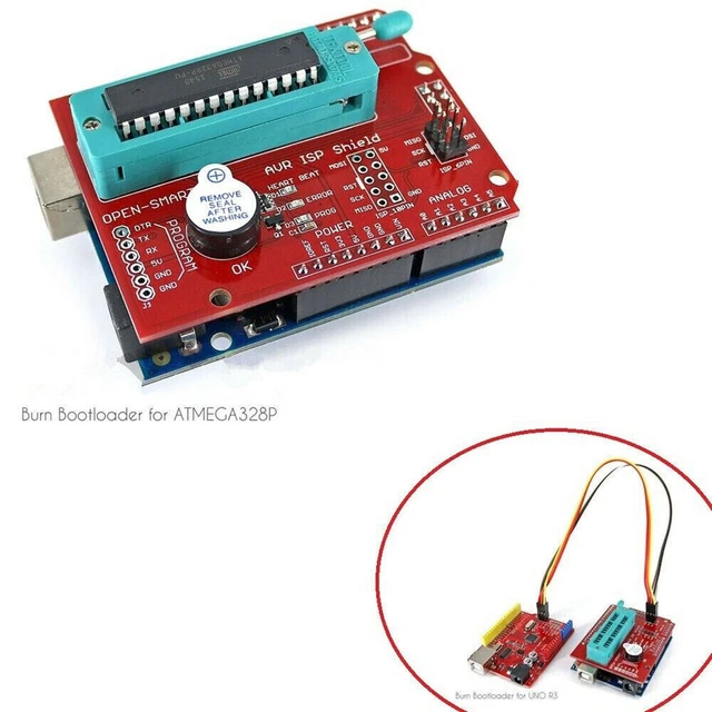 AVR ISP SHIELD Burn Bootloader Programmer for Arduino Test Block Module ...