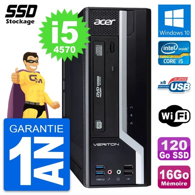 PC ACER VERITON X2630G SFF Intel Core i5-4570 RAM 16Go SSD 120Go ...