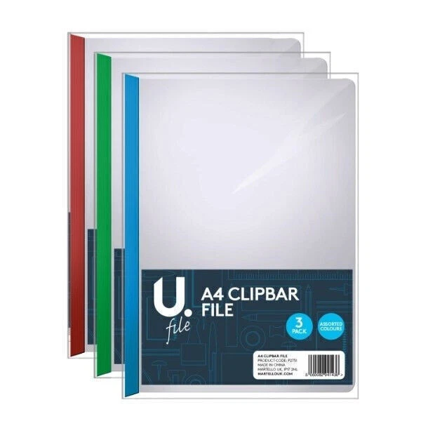 THE U.® A4 Clipbar File, 4pk. £4.99 - PicClick UK