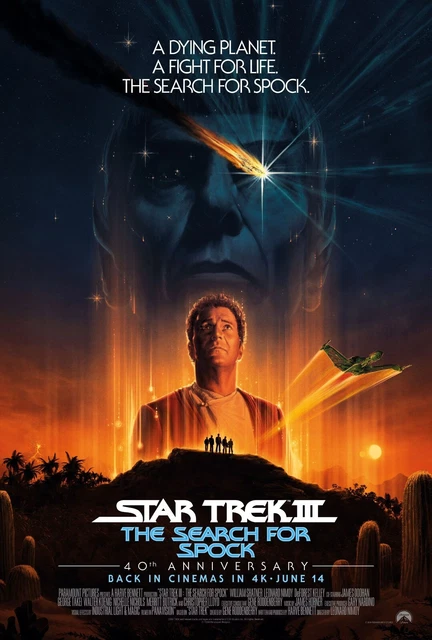 STAR TREK III THE SEARCH FOR SPOCK 40th 4K one sheet poster print 30x40 ...