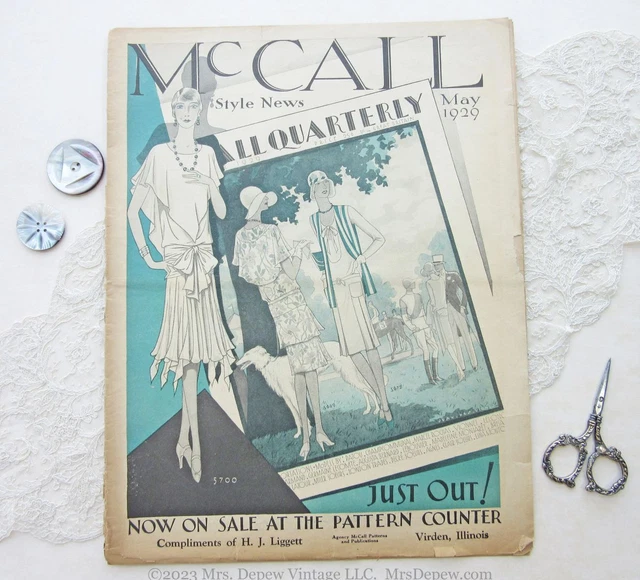 1920S VINTAGE SEWING Pattern Catalog Booklet McCall Style News May 1929 ...