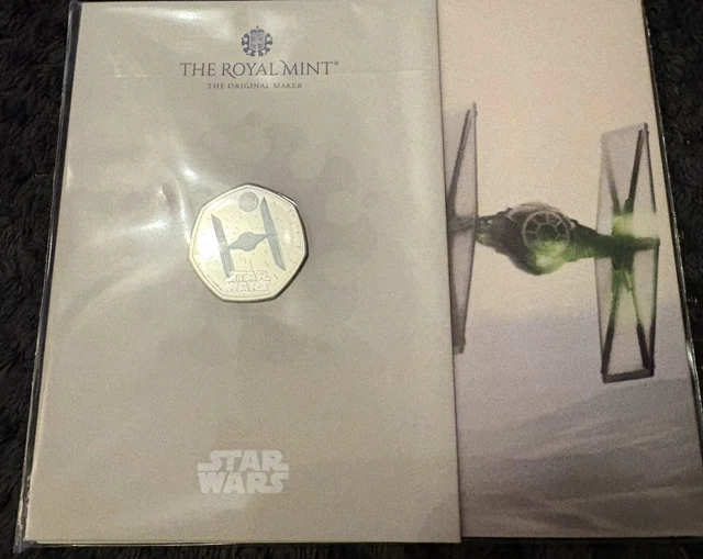 2024 STAR WARS fifty pence TIE Fighter 50p COIN Coloured BUNC RARE £19. ...