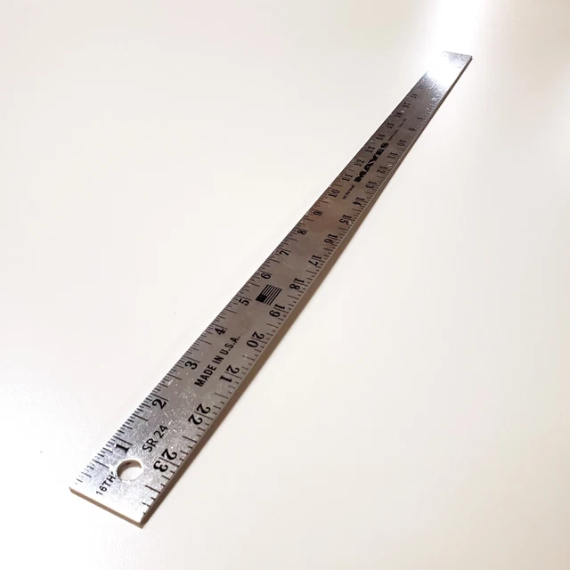 MAYES 10188 SR24 24-Inch 2-Foot Aluminum Ruler Lightweight Inches MADE ...