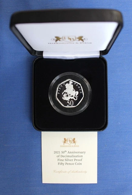 2021 TDC SILVER Proof 50p coin "Decimalisation Anniversary" in Case ...