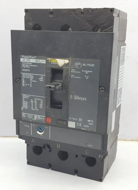 SQUARE D JDA36175 Powerpact Schutzschalter 175 Verstärker 3 Pol JD250 ...